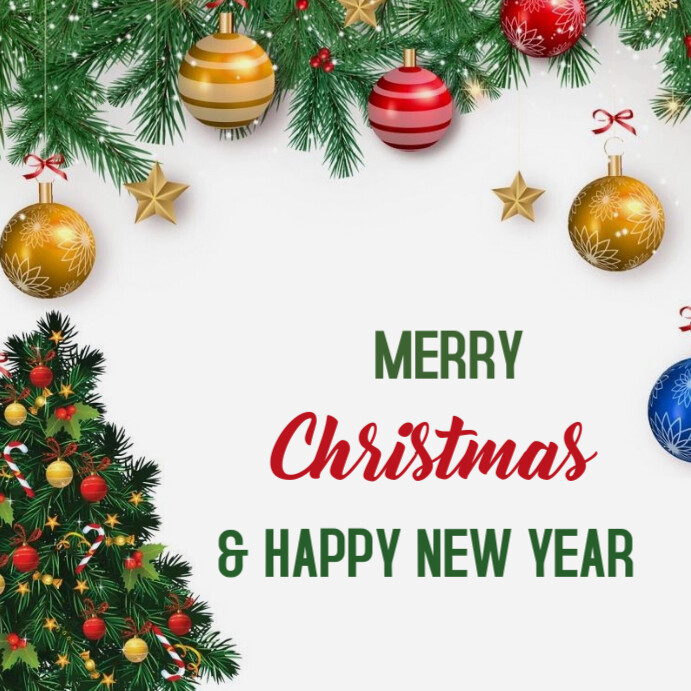 White Merry Christmas Instagram Post Template | PosterMyWall