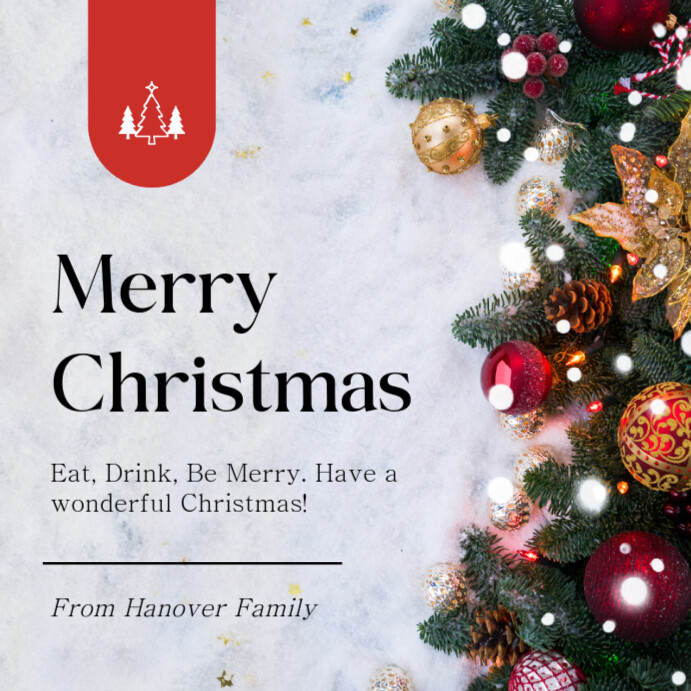 White Merry Christmas Instagram Post Template | PosterMyWall