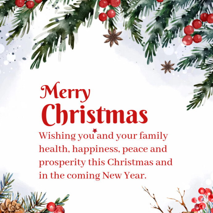 Copy of White Merry Christmas Instagram Post | PosterMyWall