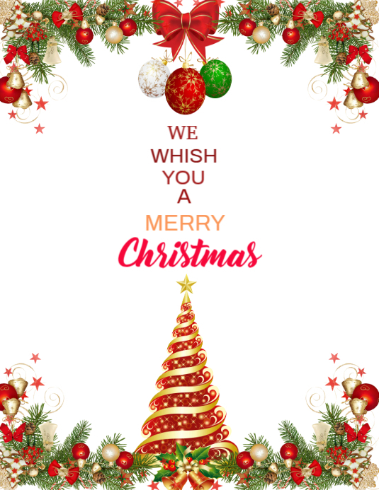 Copy of White Merry Christmas Post Flyer (us Letter) | PosterMyWall