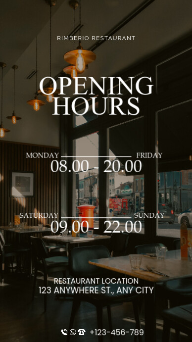 Copy of White Minimalist Restaurant Opening Hours Instagram Story ...