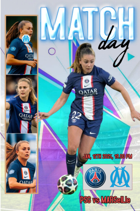 White Mix Match Day Soccer Poster Template | PosterMyWall