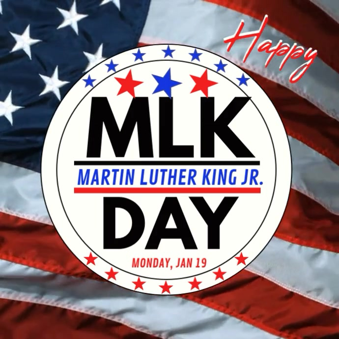 White Mlk Day , Happy Mlk Day Video Instagram Post Template | PosterMyWall