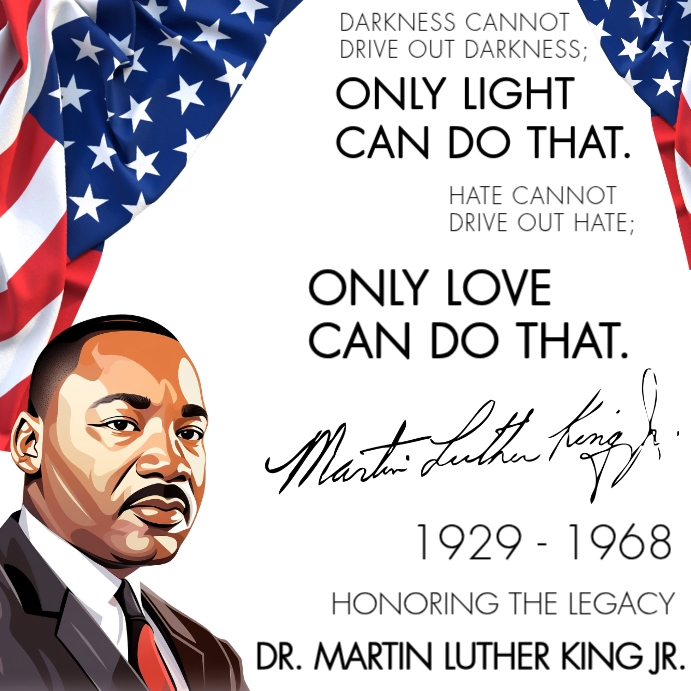 White Mlk Day Instagram Post Template | PosterMyWall