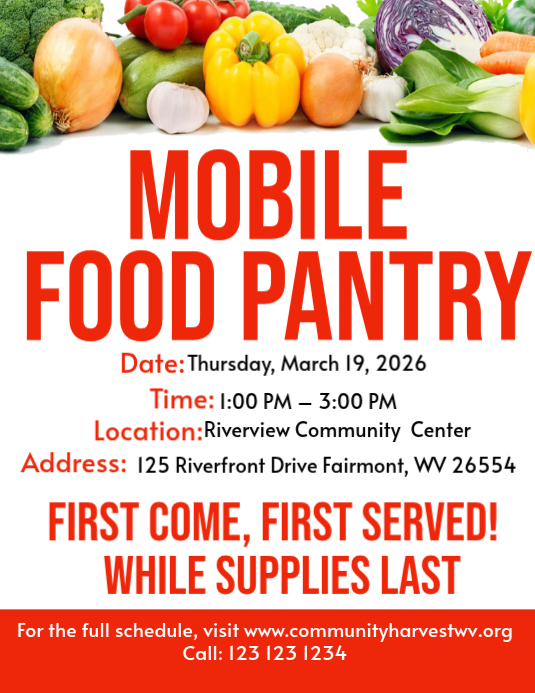 Modèle White Mobile Food Pantry Flyer | PosterMyWall