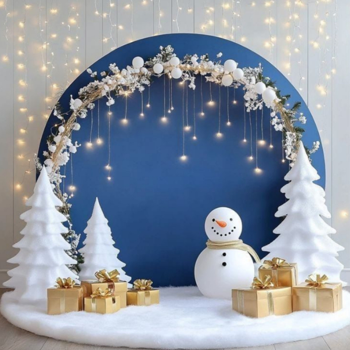 Plantilla de White Modern & Minimal "winter Wonderland Photo Backdrop ...