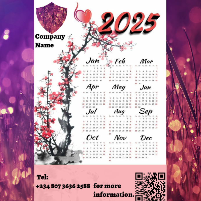 White Modern & Minimal 2025 Calendar Instagram Post Template | PosterMyWall
