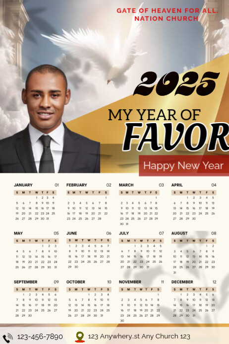 Copy of White Modern & Minimal 2025 Church Calender Poster | PosterMyWall