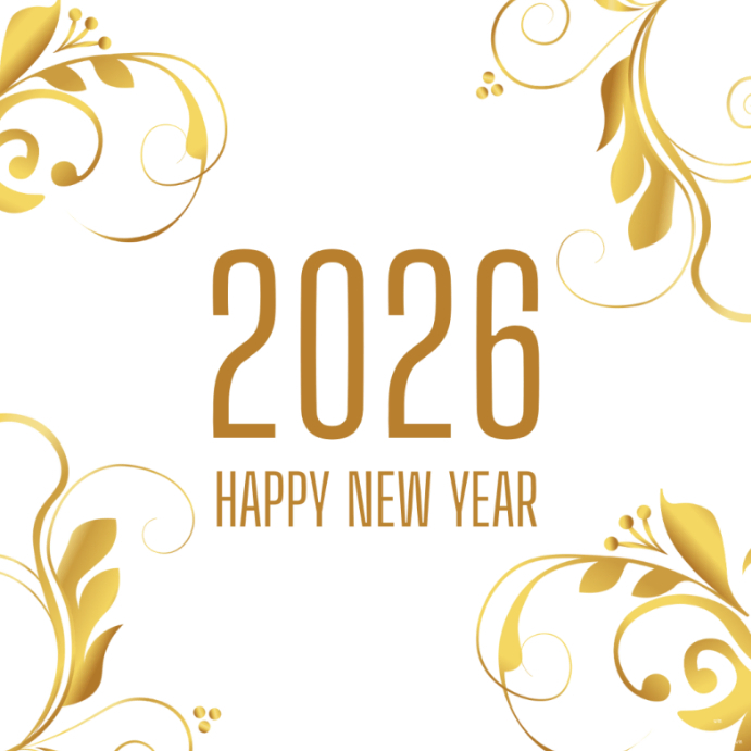 White Modern & Minimal 2026 Happy New Year Instagram Post Template ...