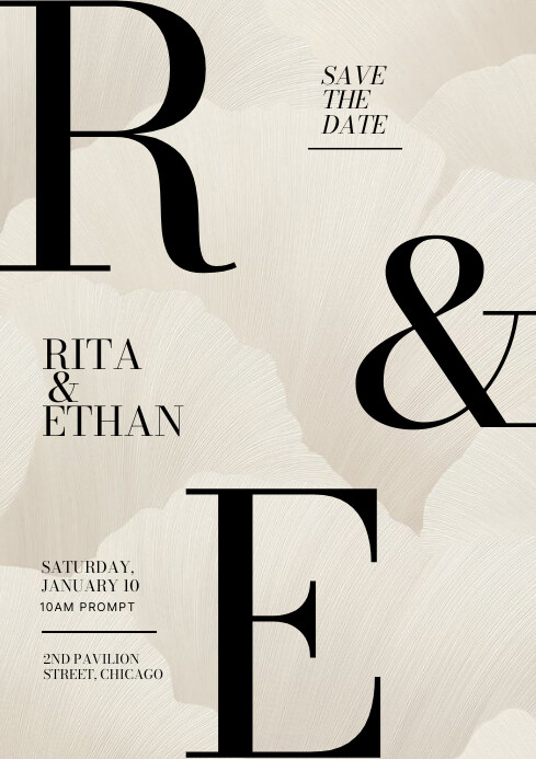 White Modern & Minimal A4 Wedding Invitation Template | PosterMyWall