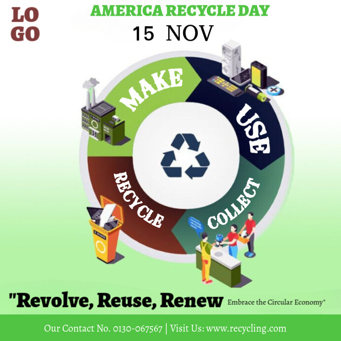 Copy of White Modern & Minimal America Recycle Day Instagram Post ...