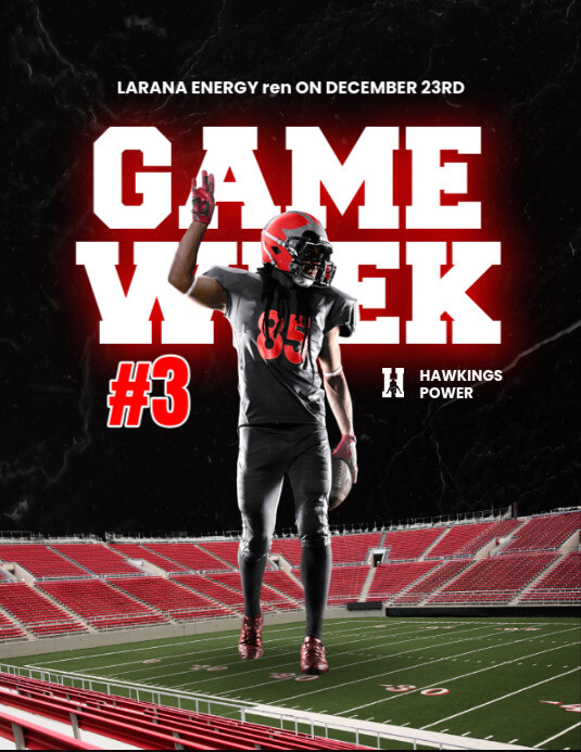 White Modern & Minimal American Football Game Week Flyer (us Letter ...