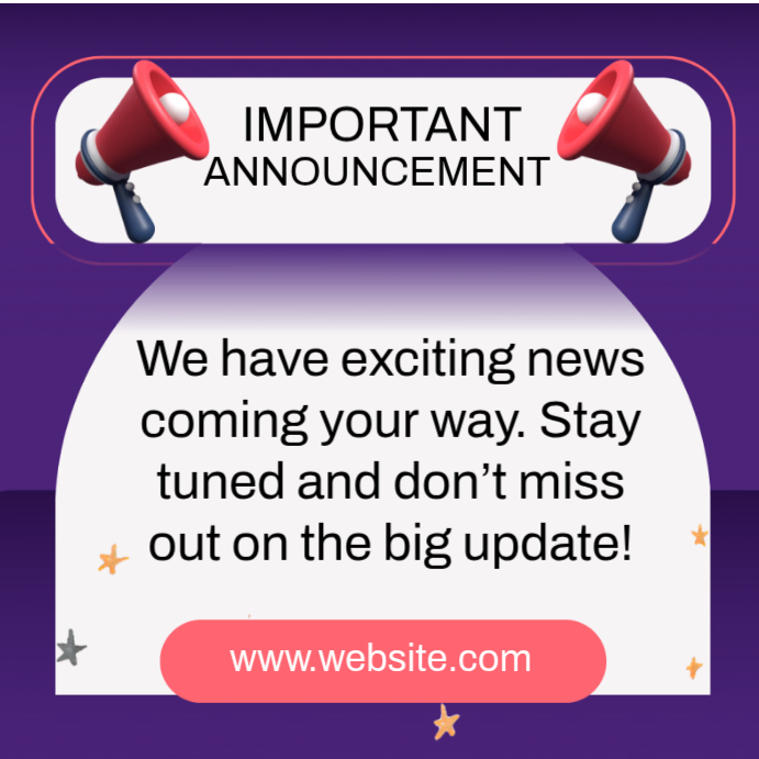 White Modern & Minimal Announcement Instagram Post Template | PosterMyWall