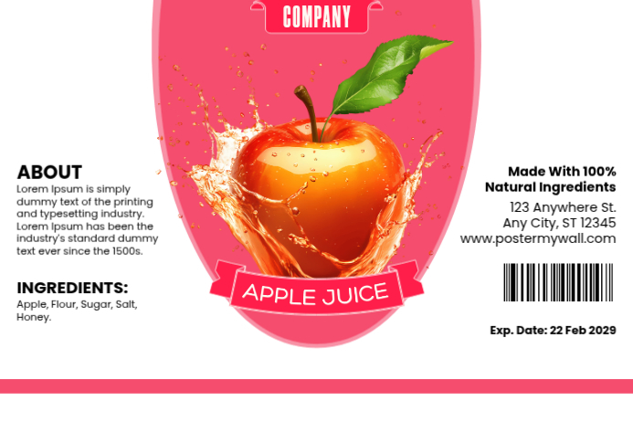 White Apple Juice Label Labels Template | PosterMyWall