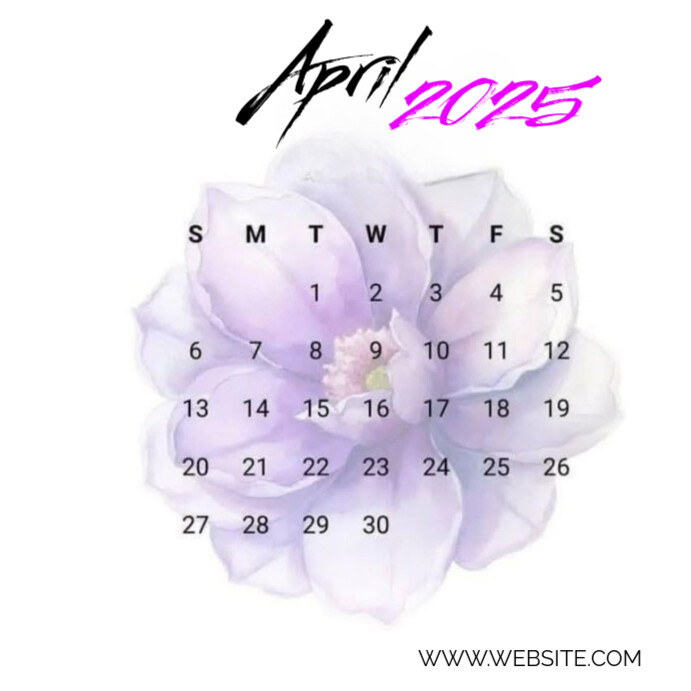 Copy of White Modern & Minimal April Calendar Instagram Post | PosterMyWall