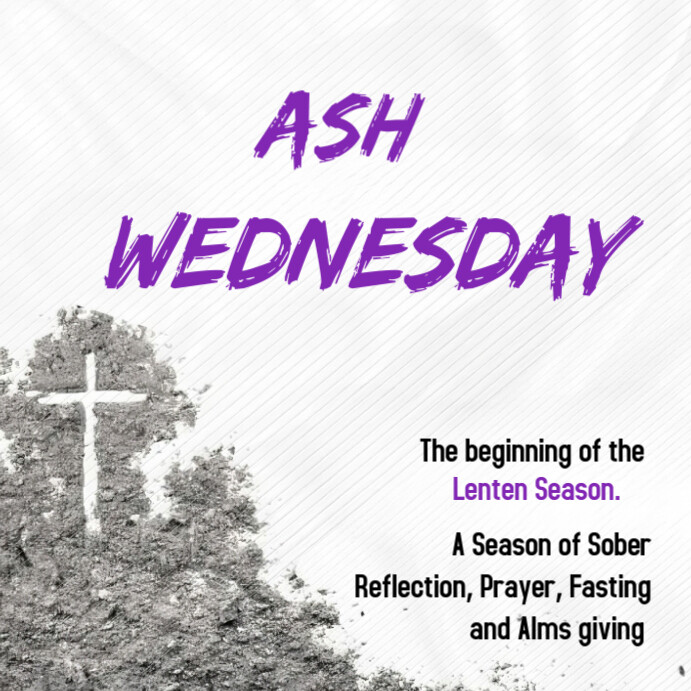 Copy of White Modern & Minimal Ash Wednesday Design Template Square (1: ...