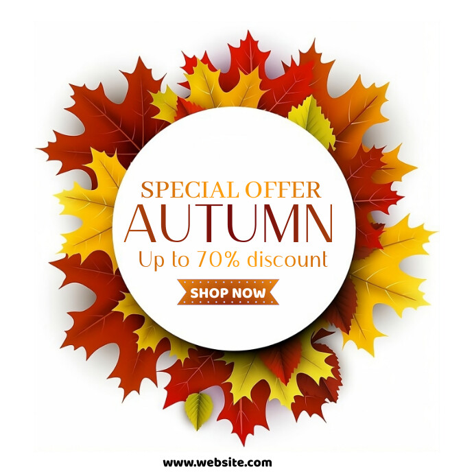 White Modern & Minimal Autumn Special Offers Template | PosterMyWall