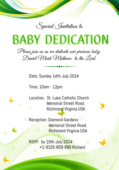 White Modern & Minimal Baby Dedication Baptis Template | PosterMyWall