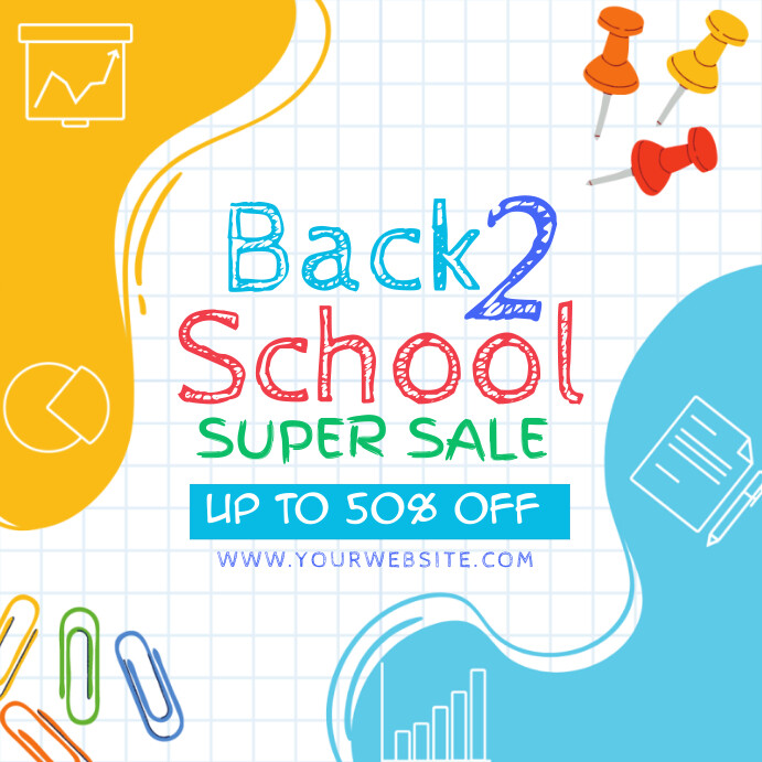 White Modern & Minimal Back To School Pos Ins Template | PosterMyWall