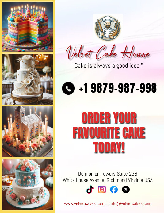 Copy of White Modern & Minimal Bakery Baker Cakes & P | PosterMyWall