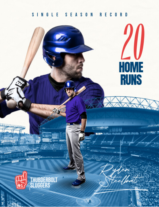 Copy of White Modern & Minimal Baseball Stats Pamflet (letter As ...
