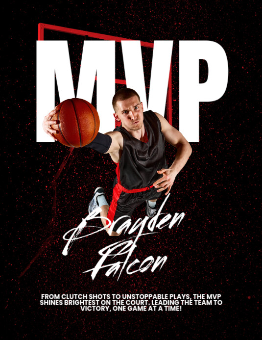 Copy of White Modern & Minimal Basketball Mvp Player Pamflet (letter As ...