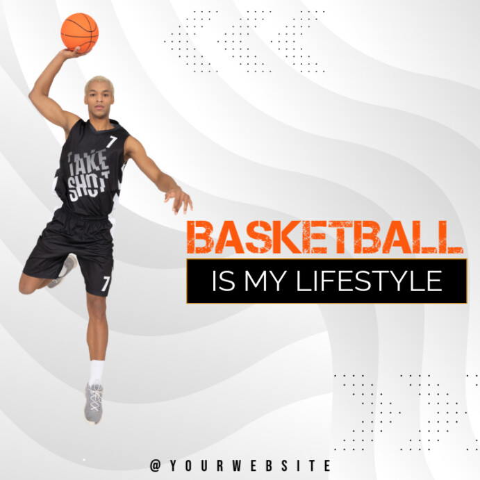 White Modern & Minimal Basketball Template Square (1:1) | PosterMyWall