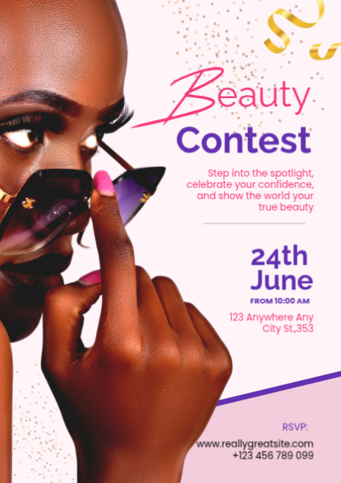Plantilla de White Modern & Minimal Beauty Contest — Pageant Event ...