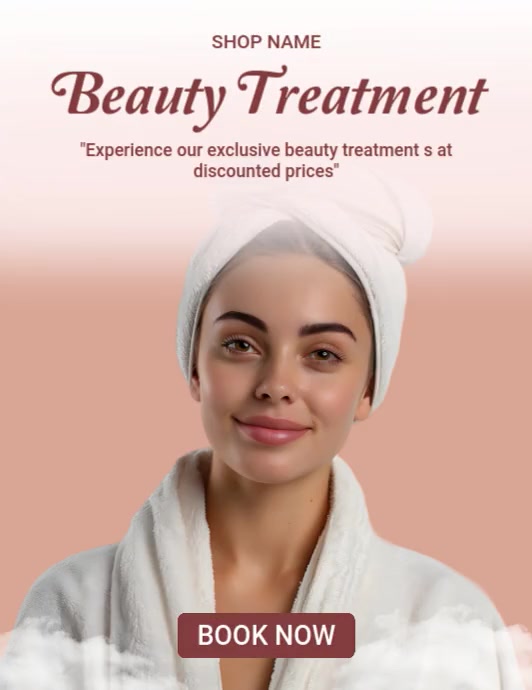 White Modern & Minimal Beauty Treatment Flyer (us Letter) Template ...