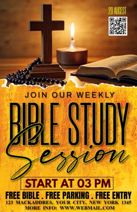 Copy of White Modern & Minimal Bible Study Tabloid | PosterMyWall