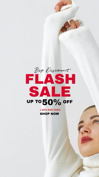 White Modern & Minimal Big Discount Sale Digi Template | PosterMyWall