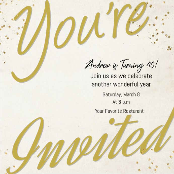 Copy of White Modern & Minimal Birthday Invitation Square (1:1 ...