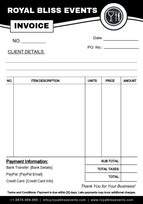 Copy of Black and White A5 Invoice Template | PosterMyWall