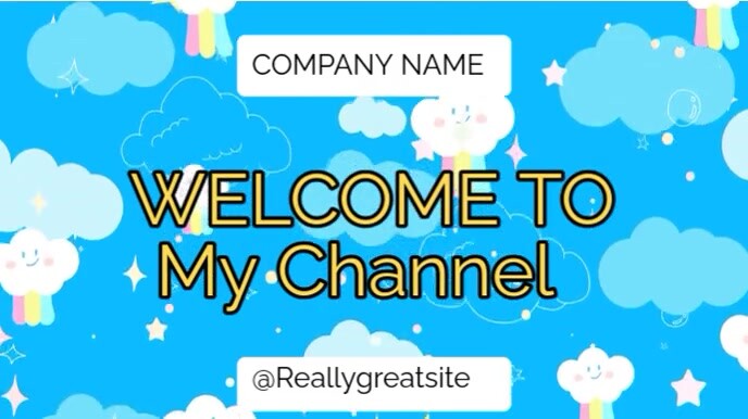 White Modern & Minimal Blue And White Color Welcome To My Channel Intro ...