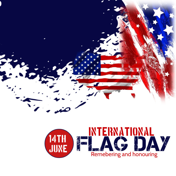 White Modern & Minimal Blue And White Usa Fla Template | PosterMyWall