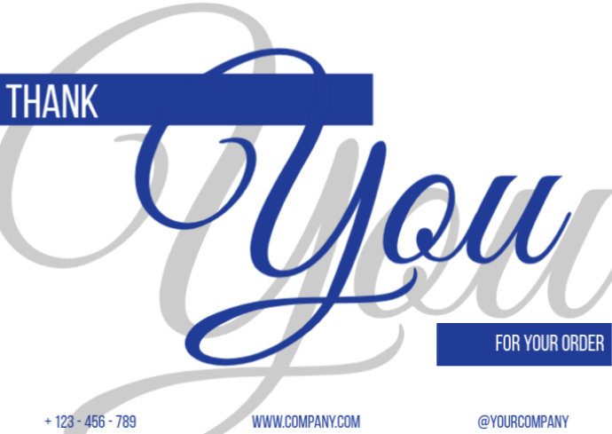 Copy of White Modern & Minimal Blue Thank You Postcard | PosterMyWall