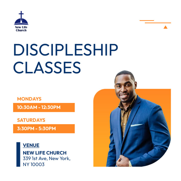 Copy of White Modern & Minimal Blue Yellow Church Pro | PosterMyWall