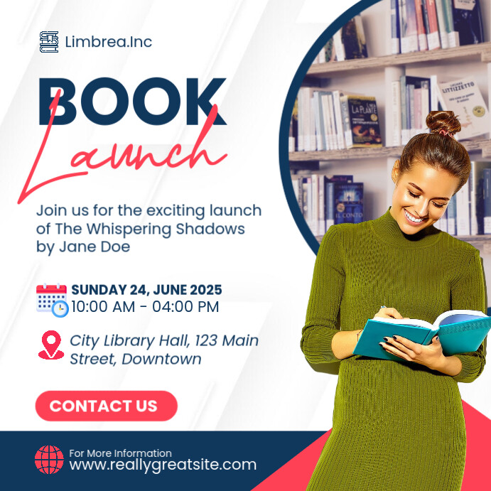 Copy of White Modern & Minimal Book Launch Instagram Post | PosterMyWall