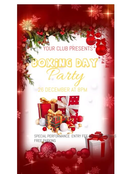 White Modern & Minimal Boxing Day Party Flyer (us Letter) Template ...
