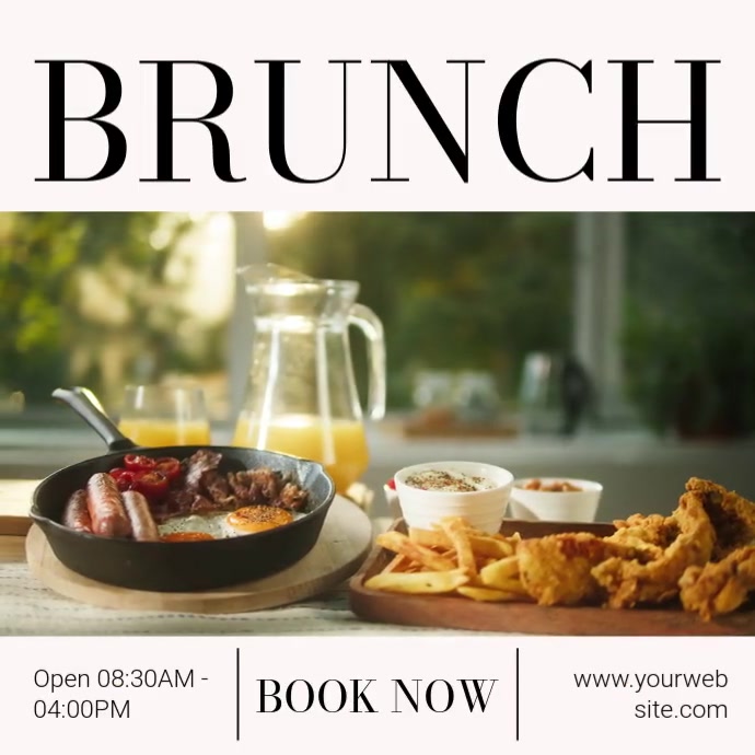 White Modern & Minimal Brunch Instagram Post Template | PosterMyWall