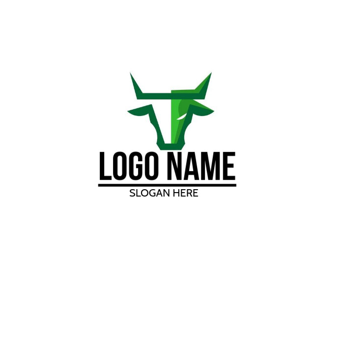 White Modern & Minimal Bull Head Logo Logo Template | PosterMyWall