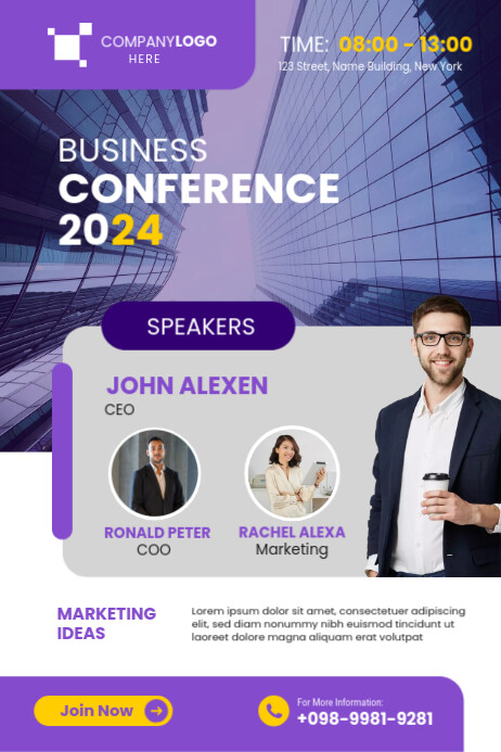 Copy of White Modern & Minimal Business Conference 20 | PosterMyWall