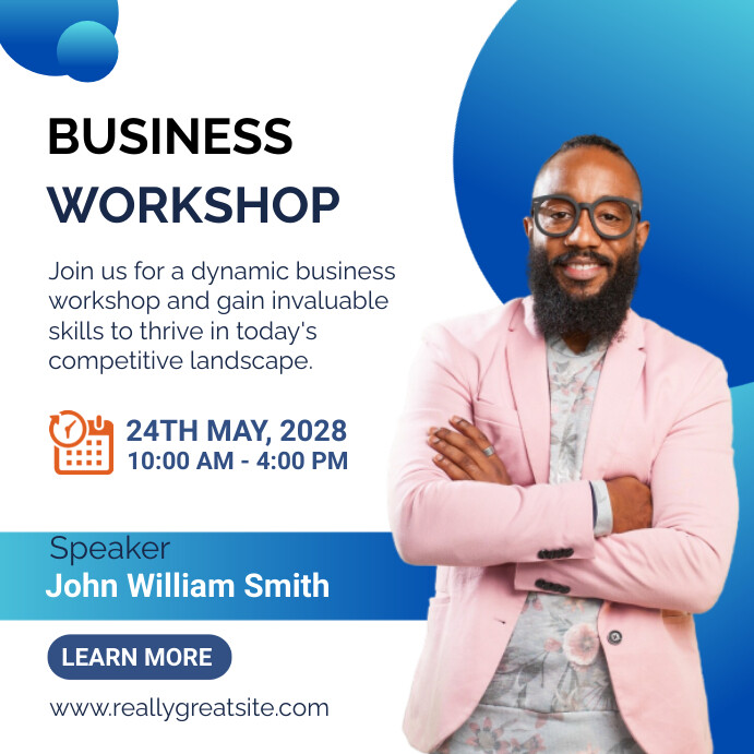 Copy of White Modern & Minimal Business Workshop Inst | PosterMyWall