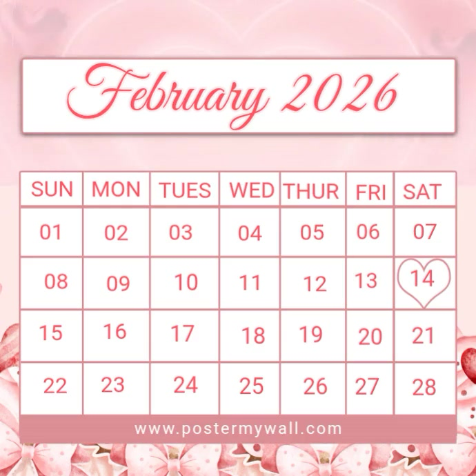 White Modern & Minimal Calendar February 2026 Instagram Post Template ...