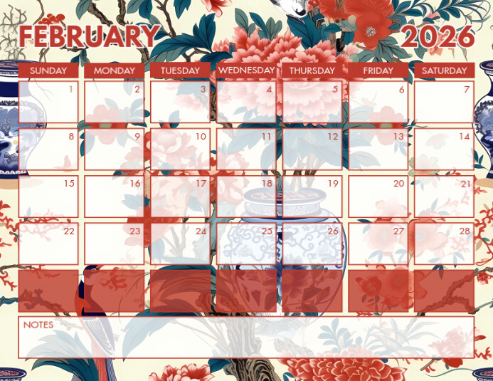 Copy of White Modern & Minimal Calendar February 2026 Flyer (us Letter ...