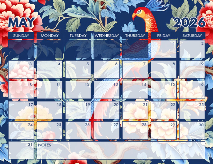 Copy of White Modern & Minimal Calendar May 2026 Flyer (us Letter ...