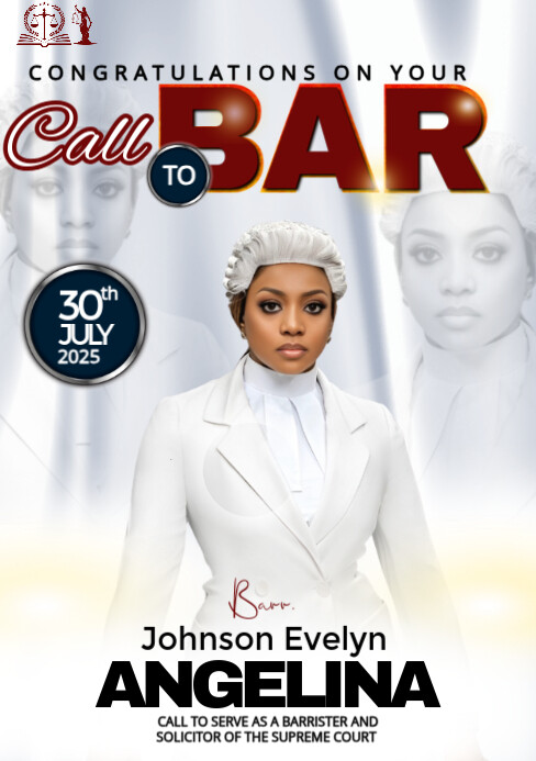 Copy of White Modern & Minimal Call To Bar Ceremony A5 | PosterMyWall