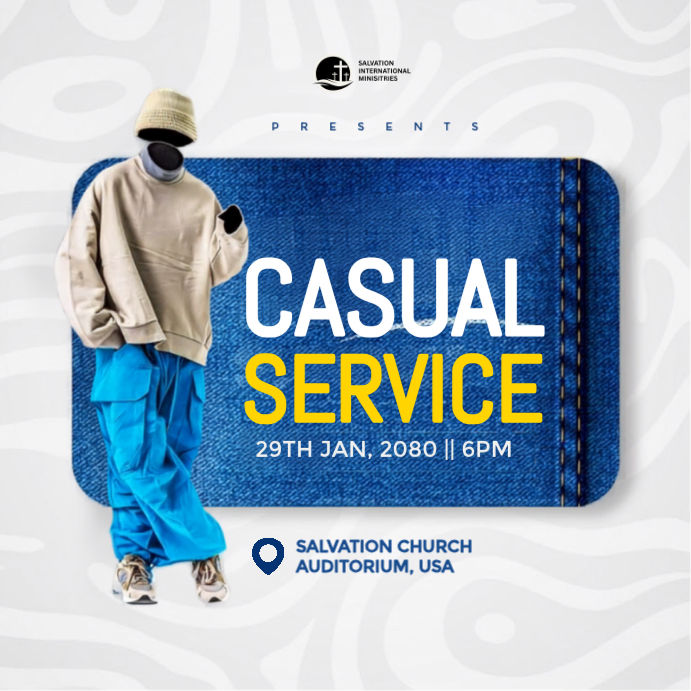 Casual Church Service Template | PosterMyWall