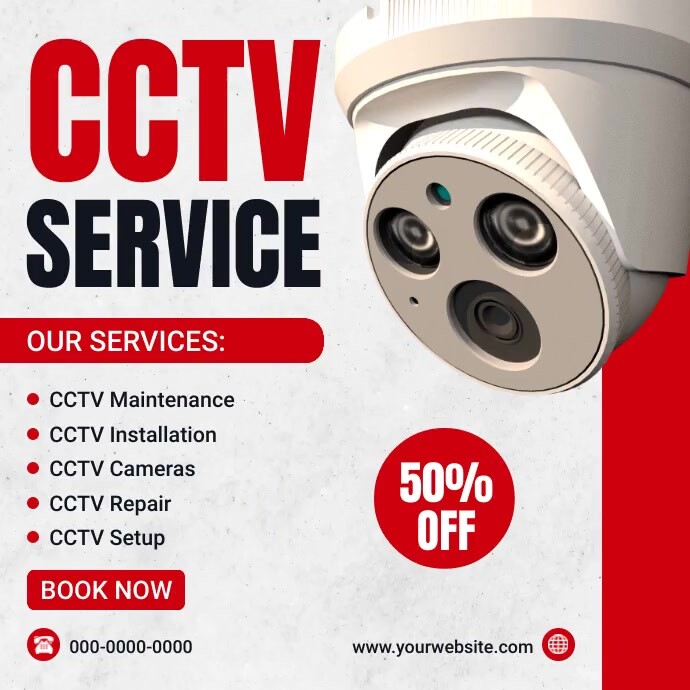 White Modern & Minimal Cctv Service Instagram Template | PosterMyWall