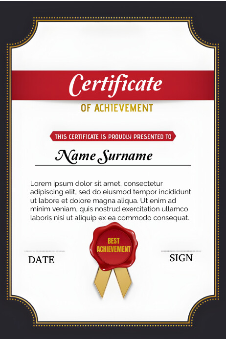 Copy of White Modern & Minimal Certificate Of Complet | PosterMyWall